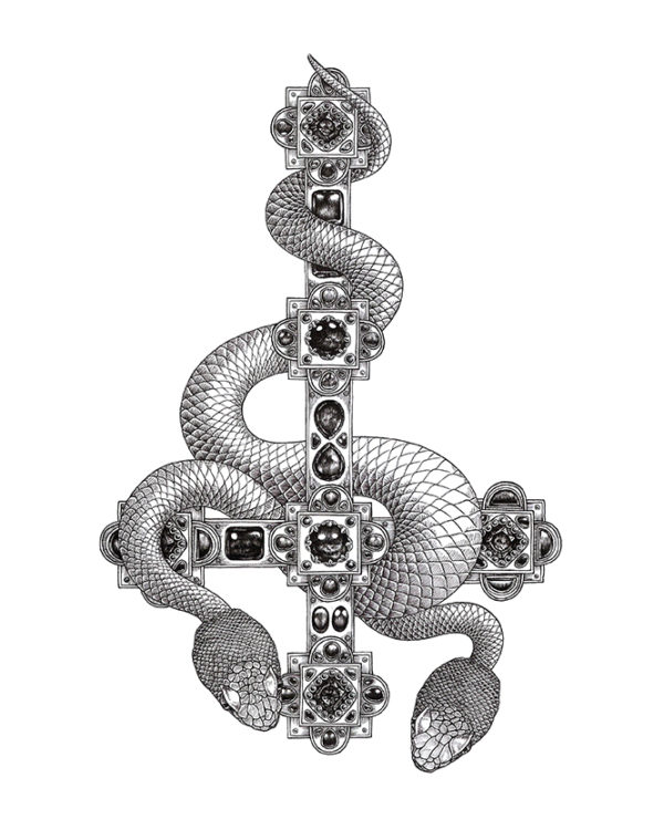 Double-Headed Snake on Cross | Skillmill