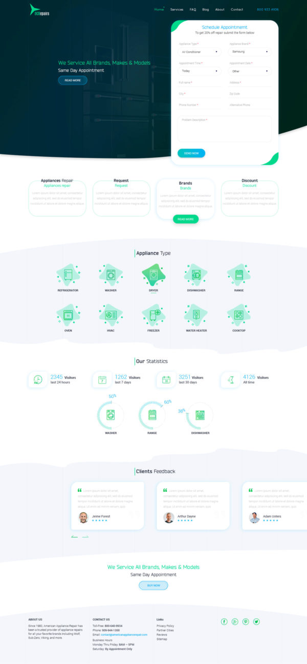 UI/UX Design for Appliance Repair site | Skillmill